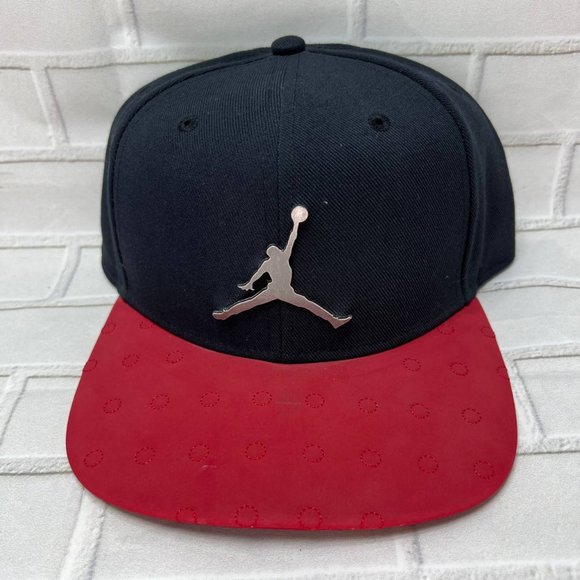 Jordan | Accessories | Air Jordan Metal Logo Jumpman Hat Snapback Cap Black Red New Men | Poshmark
